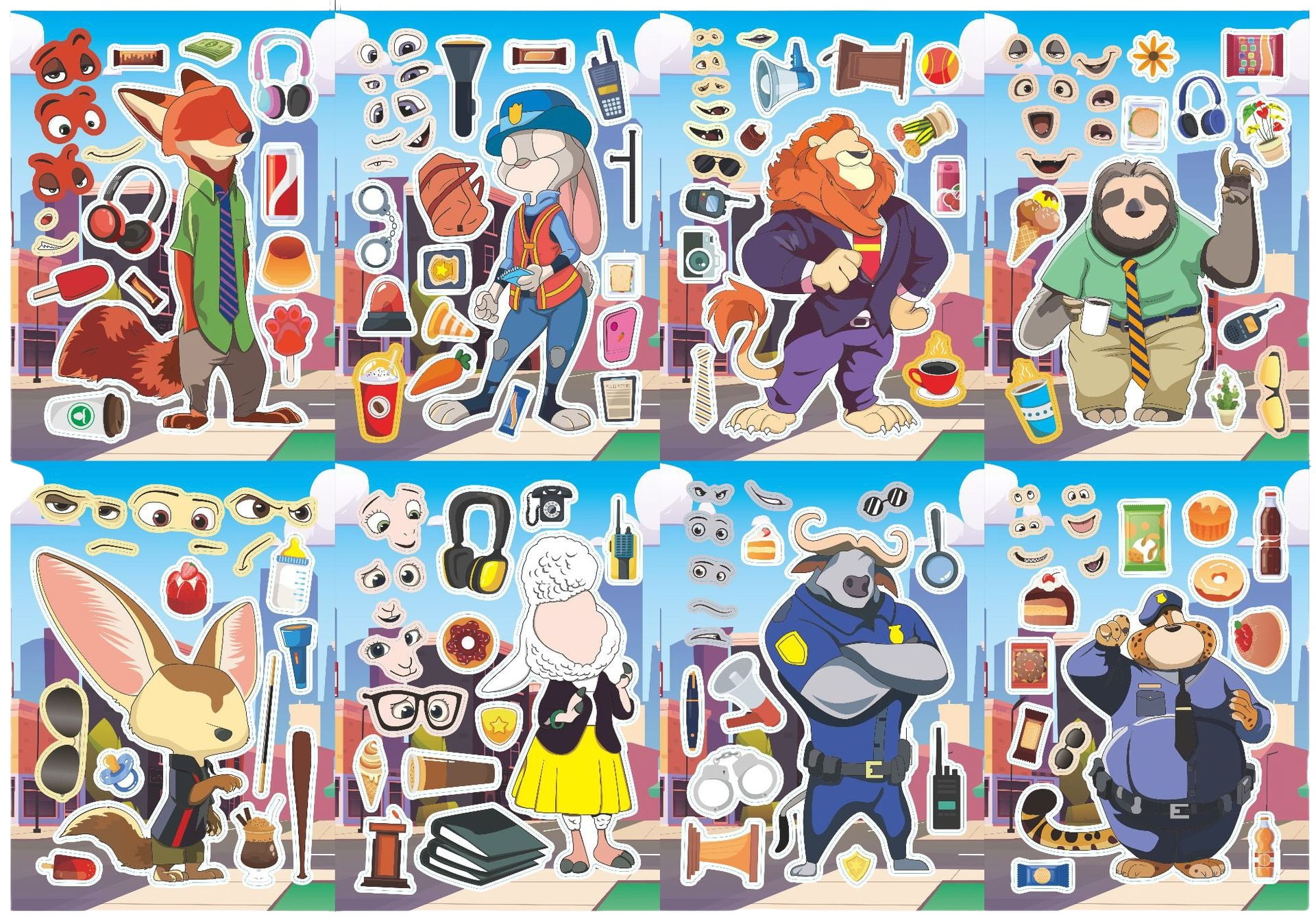 48 Pieces Make-a-face Stickers Pack, Make Your Own Stickers for ...