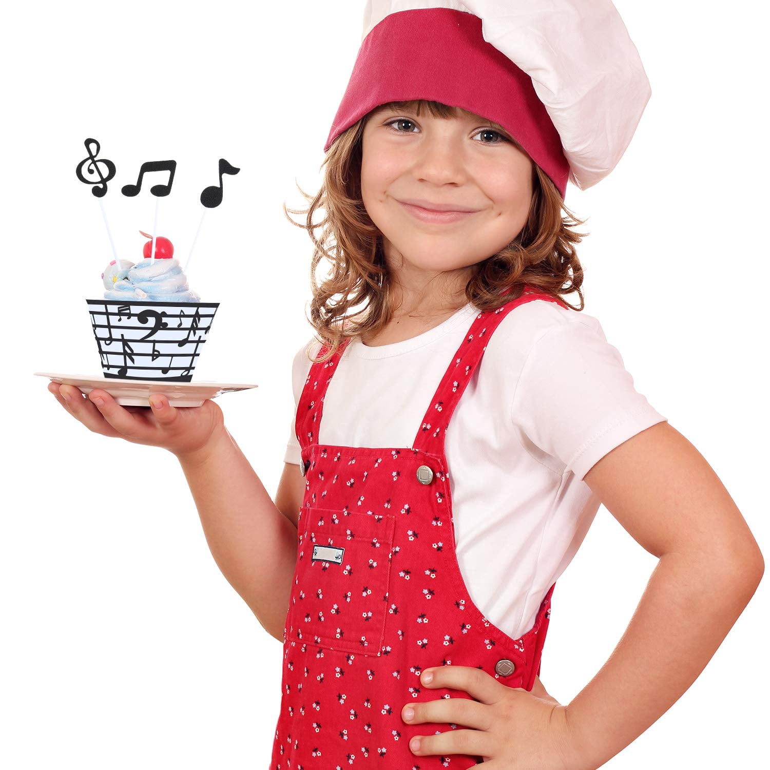 48 Pieces Music TWE5 Note Cupcake Toppers and Wrappers Musical Symbol ...