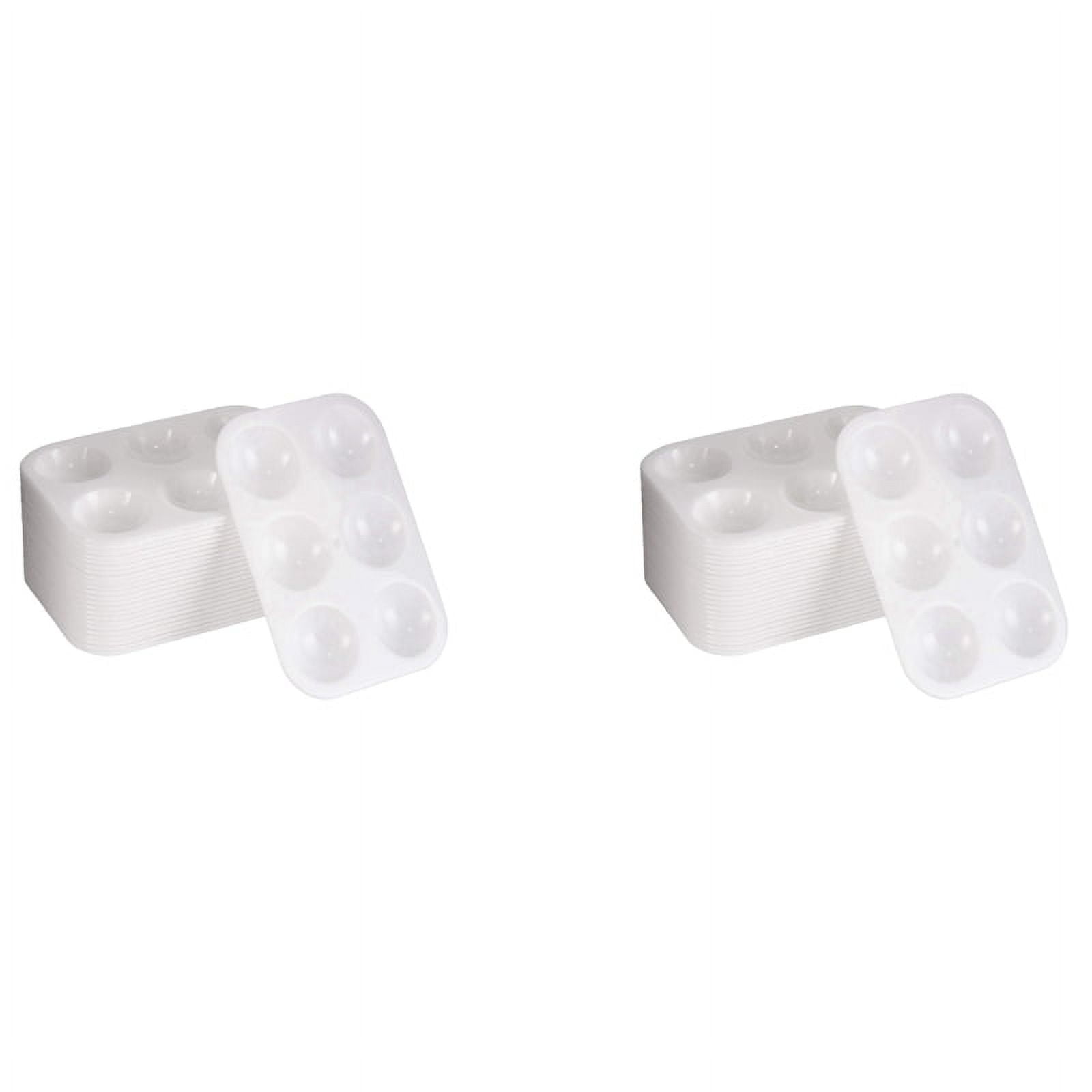 48 Pieces Plastic Paint Palettes 6 Well Rectangular Watercolor Palette ...
