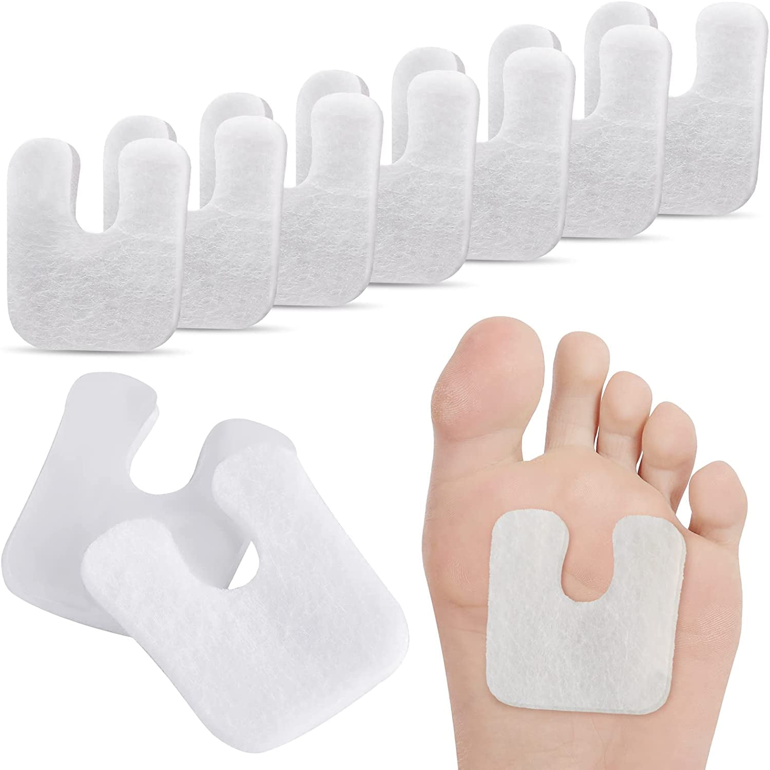 48 Pieces U-Shaped Felt Callus Pads Metatarsal Foot Pads for Pain ...