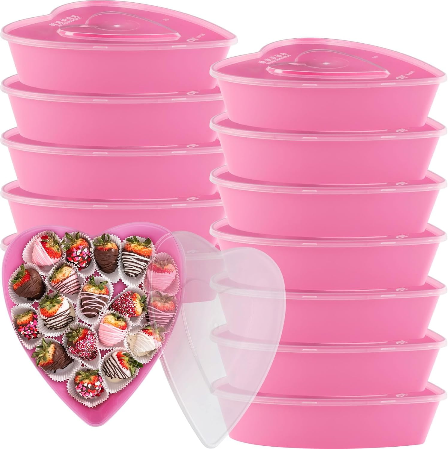48 Pieces Valentine's Day Heart Shaped Storage Containers 22 oz / 650 ...