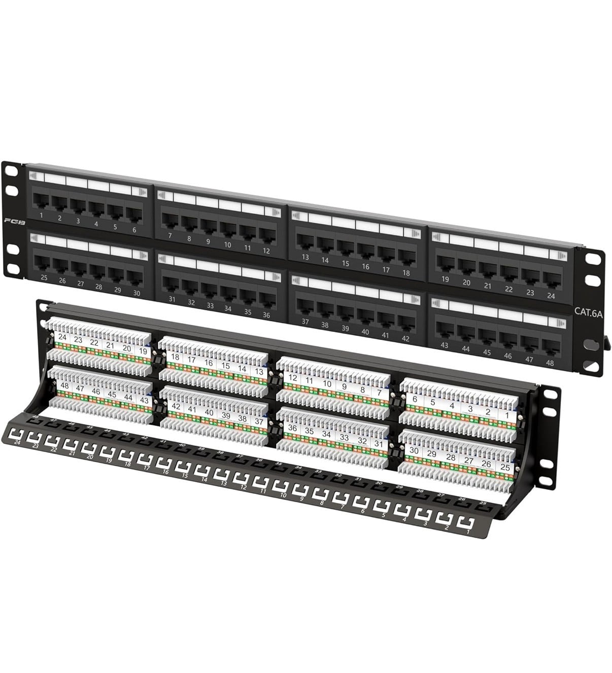 48-Port Ethernet Patch Panel: Cat6a (Supports 10 GBPs) - brand new in ...