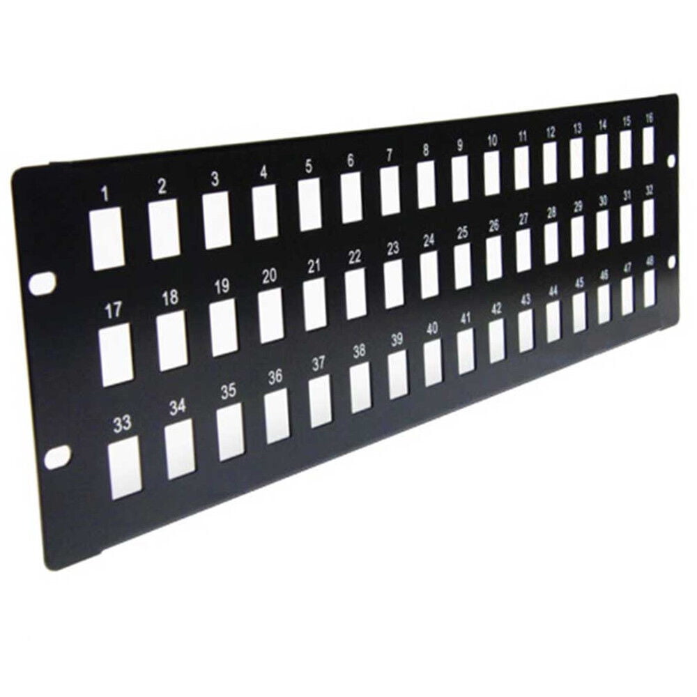 48-Port Keystone Jack Blank Patch Panel Plate Cat5e Cat6 RJ45 19" Rack ...