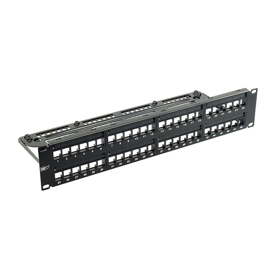 48 Port Keystone Patch Panel, High-Density Rackmount 2U, Blank Panel ...
