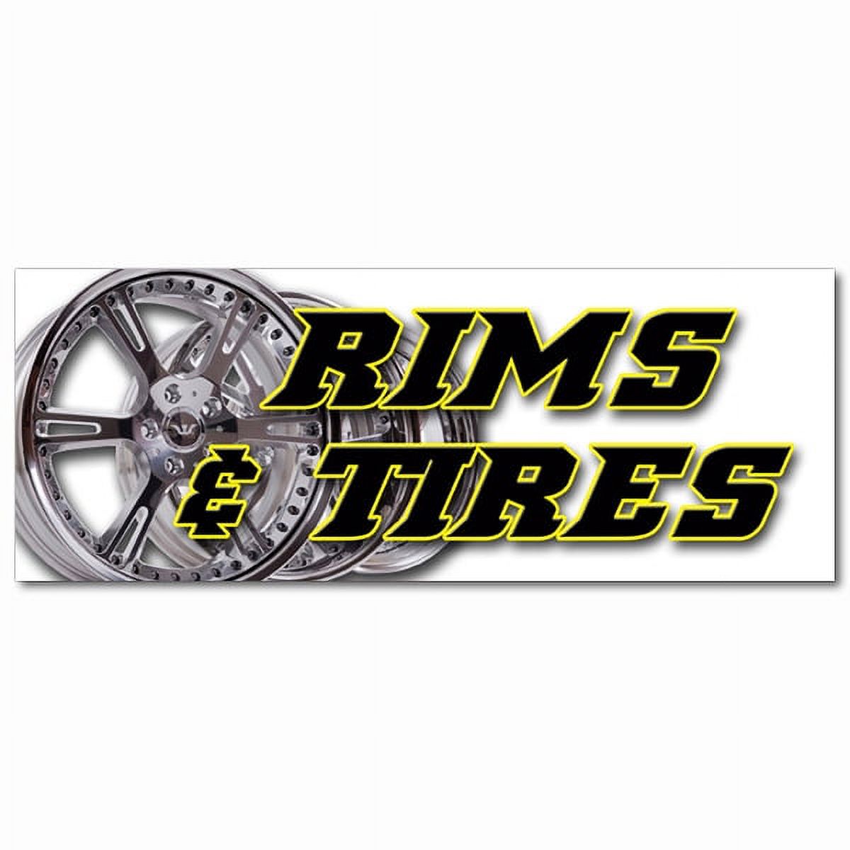48" RIMS & TIRES DECAL sticker wheels tires car rims truck suv ...