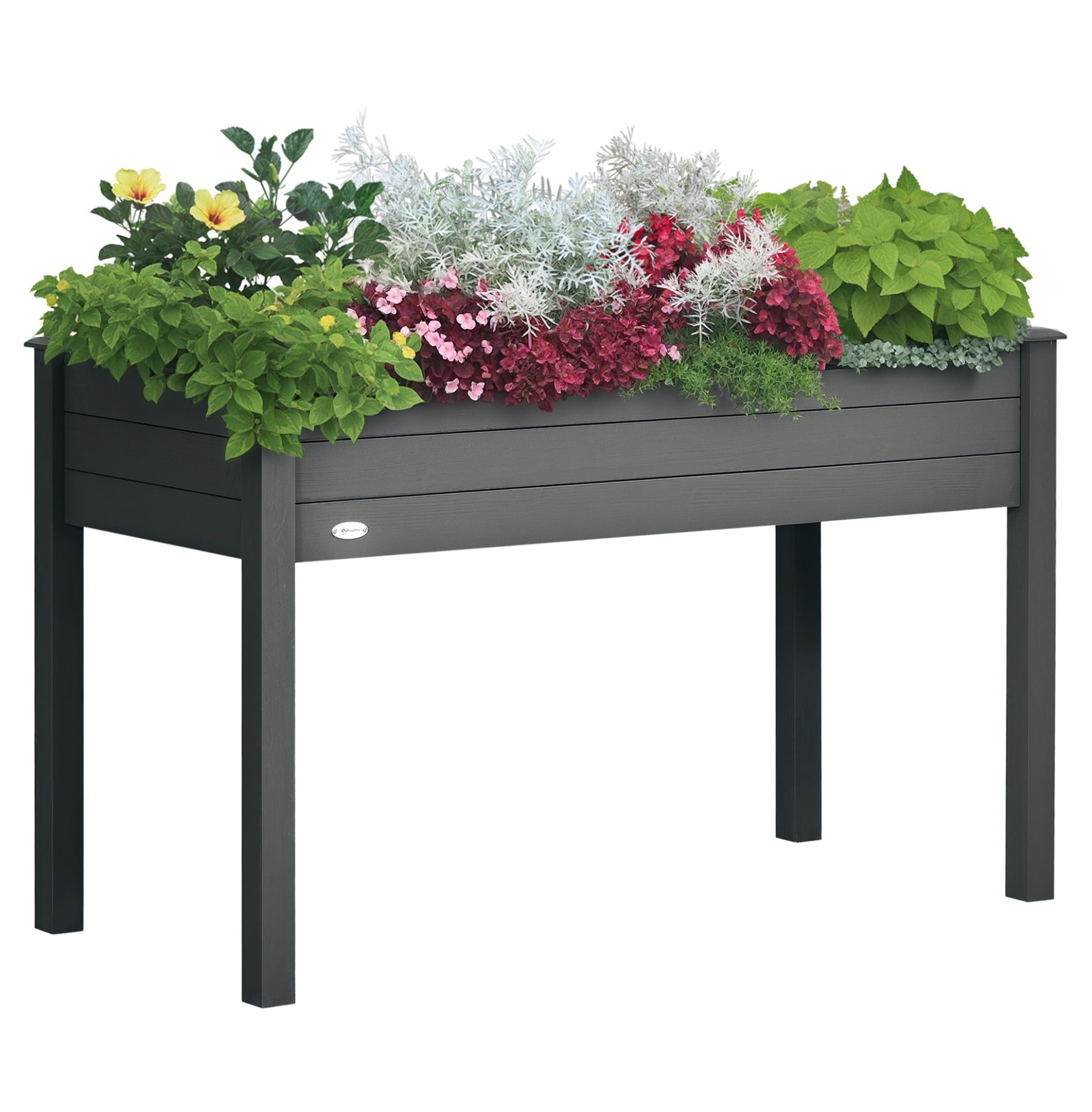 48" Raised Garden Bed, Elevated Wooden Planter Box with Holes for ...