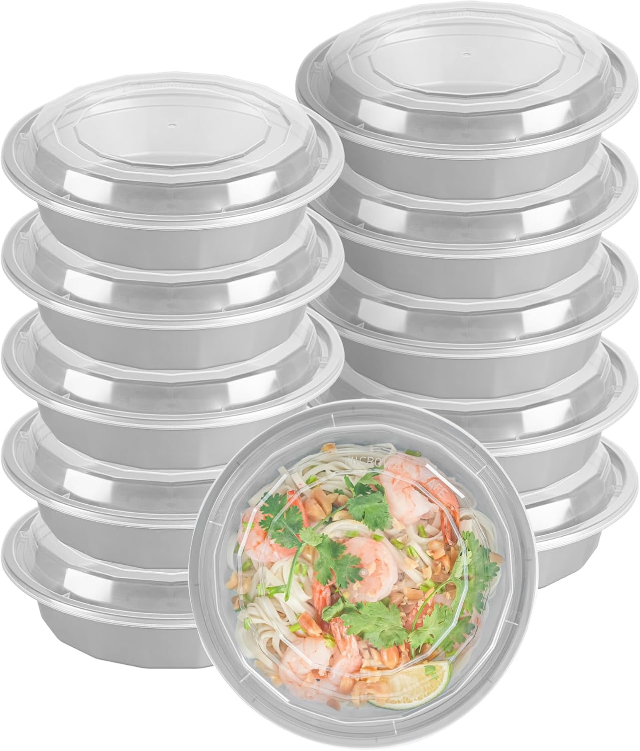 -48 Round Take Out Containers 100 Food Containers With Lids ...