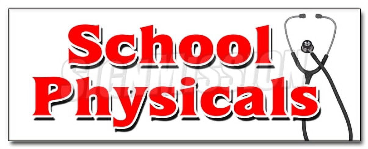 48" SCHOOL PHYSICALS DECAL sticker no appointment walk-in flu shots ...
