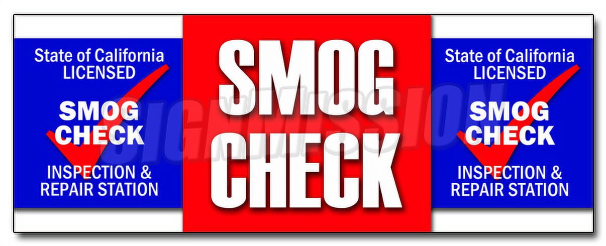 48" SMOG CHECK DECAL sticker auto automotive pollution car inspection ...