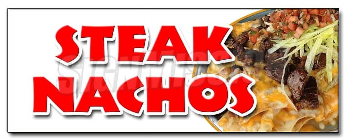 48" STEAK NACHOS DECAL sticker snack melted mexican chili tacos tex mex ...
