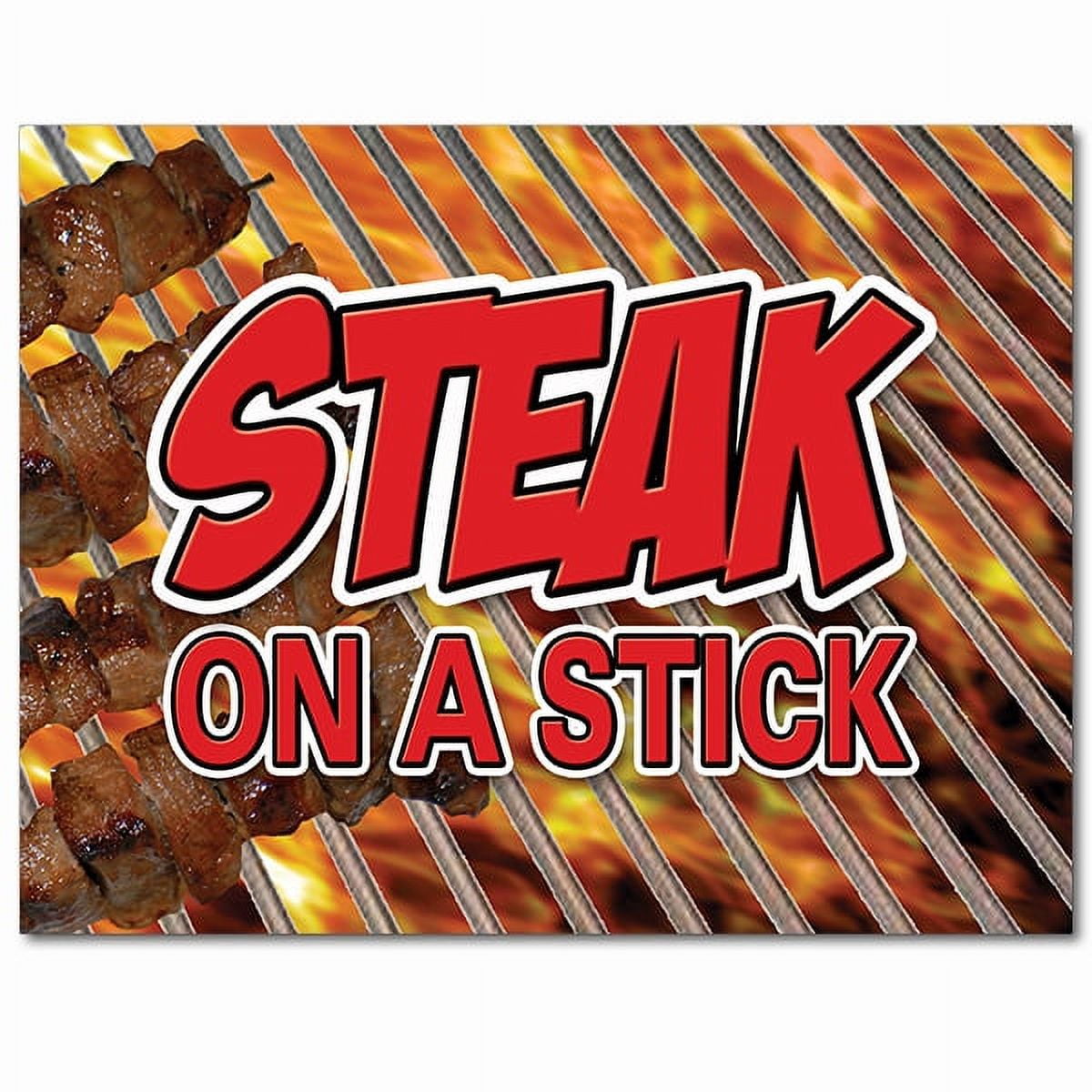 48" STEAK ON A STICK DECAL sticker meat steak beef bbq grill restaurant ...