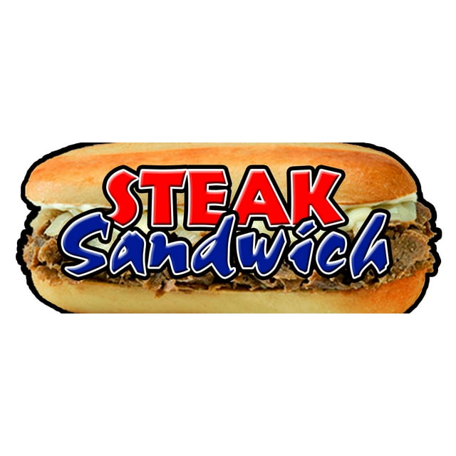 48" STEAK SANDWICH DECAL sticker cheesesteak philly sub hoagie big huge ...