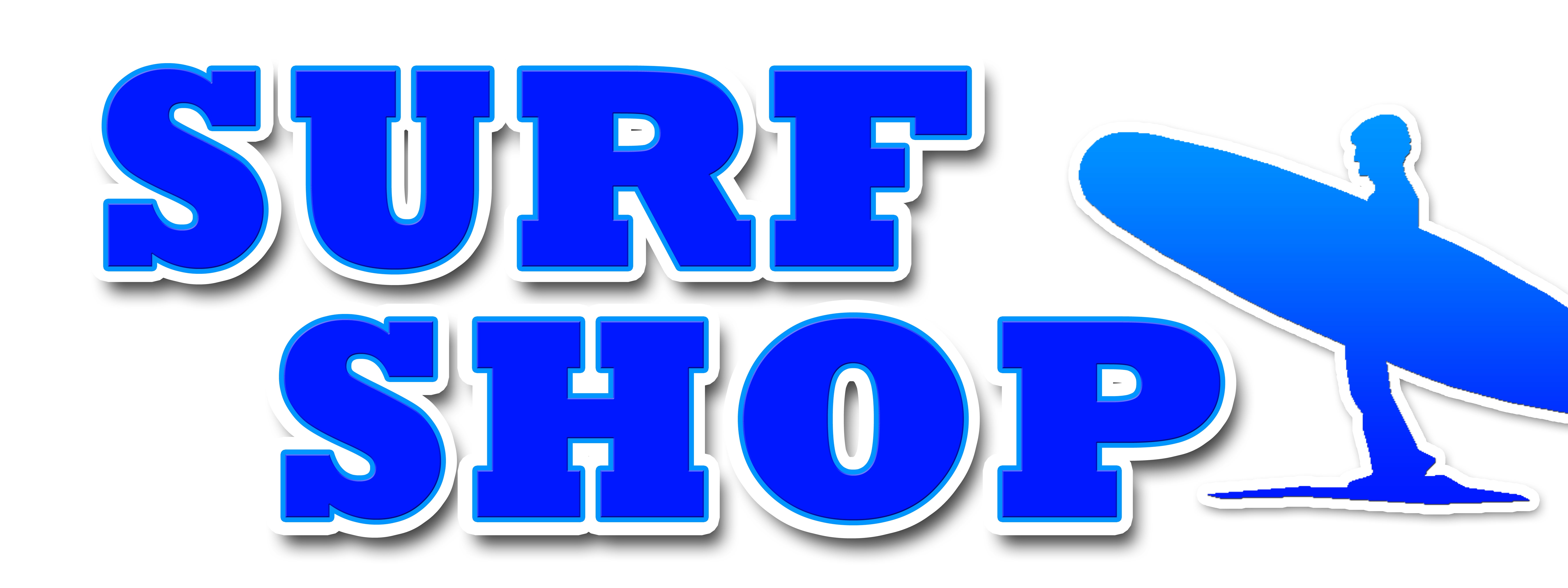 48" SURF SHOP DECAL sticker boards surfboards clothes wetsuits ...