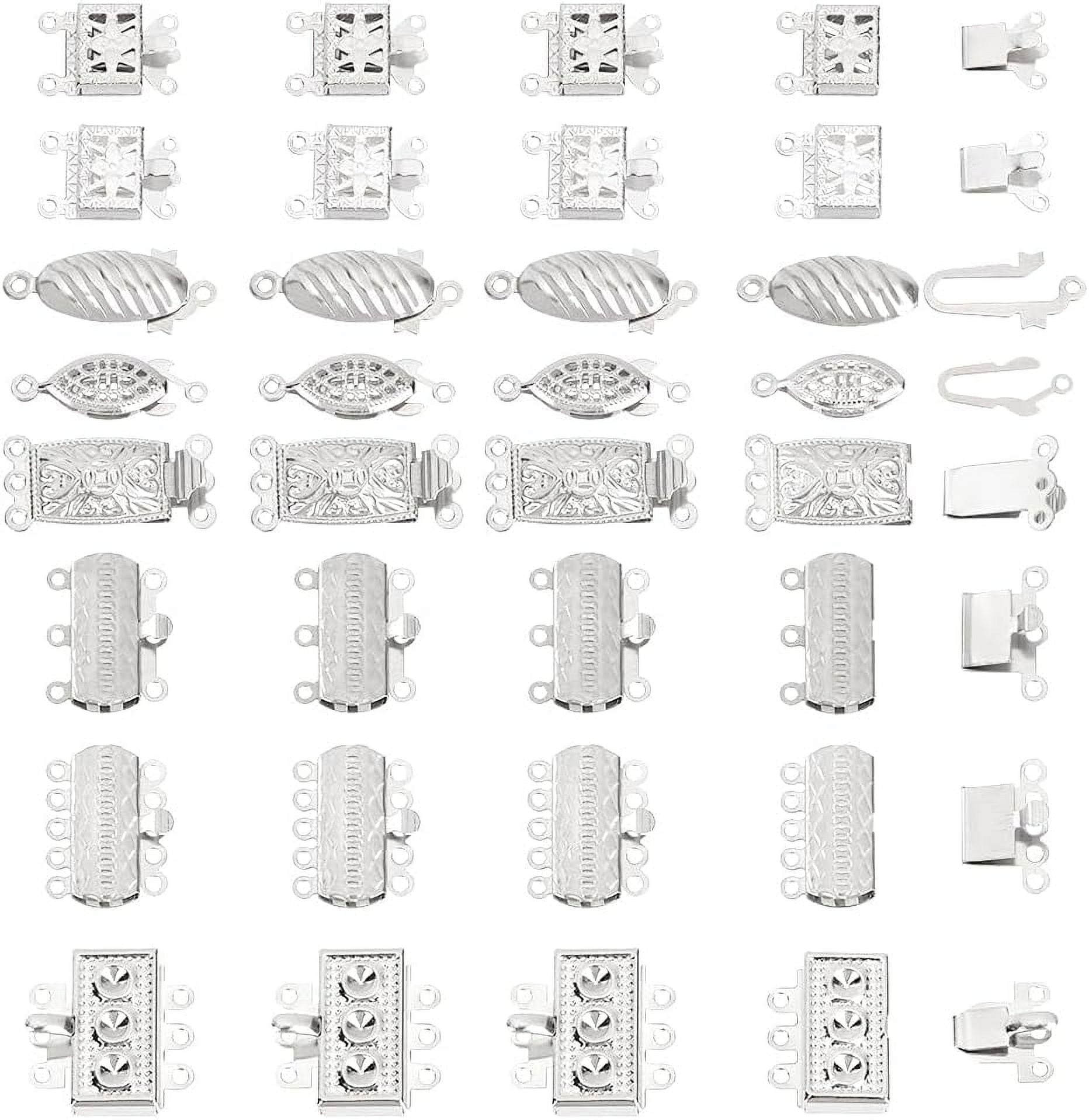 48 Sets 304 Stainless Steel Box Clasps 8 Styles Bracelet Connectors ...