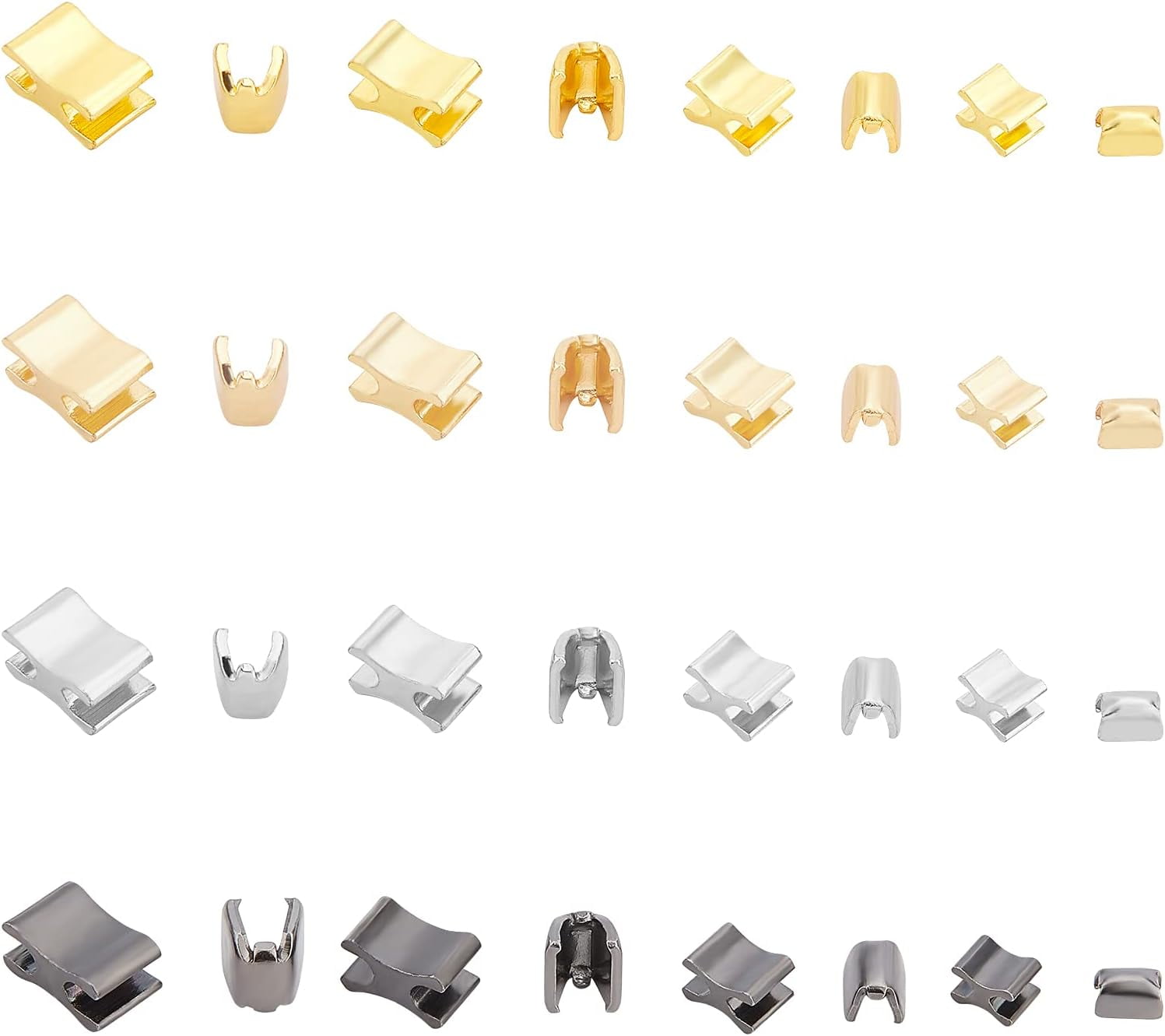 48 Sets 4 Colors Zipper Stopper Brass Zipper Bottom Stops Top Stops for ...