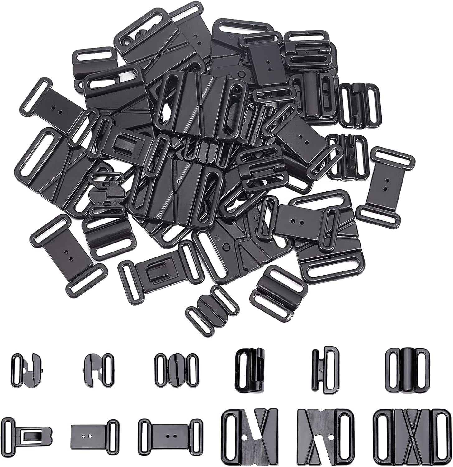 48 Sets 4 Style Bra Hooks Bra Strap Hooks Bra Strap Slide Replacement ...