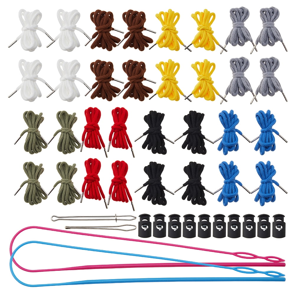 48 Sets Drawstring Cords with Cord Locks Drawstrings Kit with 4 Styles ...