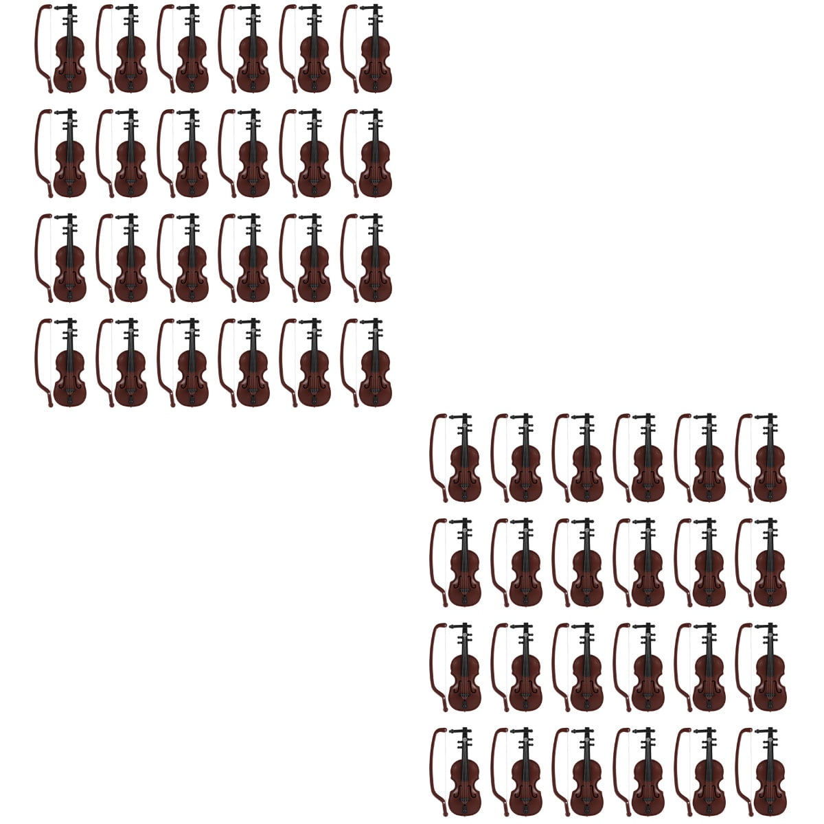 48 Sets Miniature Violin Model Mini Craft Violin Mini Musical ...