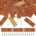 48 Sets PU Leather Clothing Blank Labels with Iron Rivets Palm 56.5x19 ...