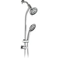 48-Setting Chrome Shower Head with Handheld Unit, Drill-Free 3-Way ...
