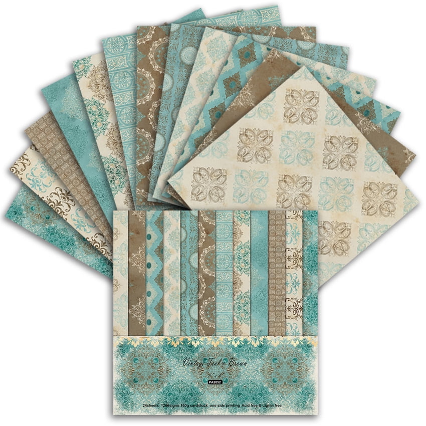48 Sheets 6 x 6 Scrapbook Paper, Origami Card Stock Decoupage Craft ...