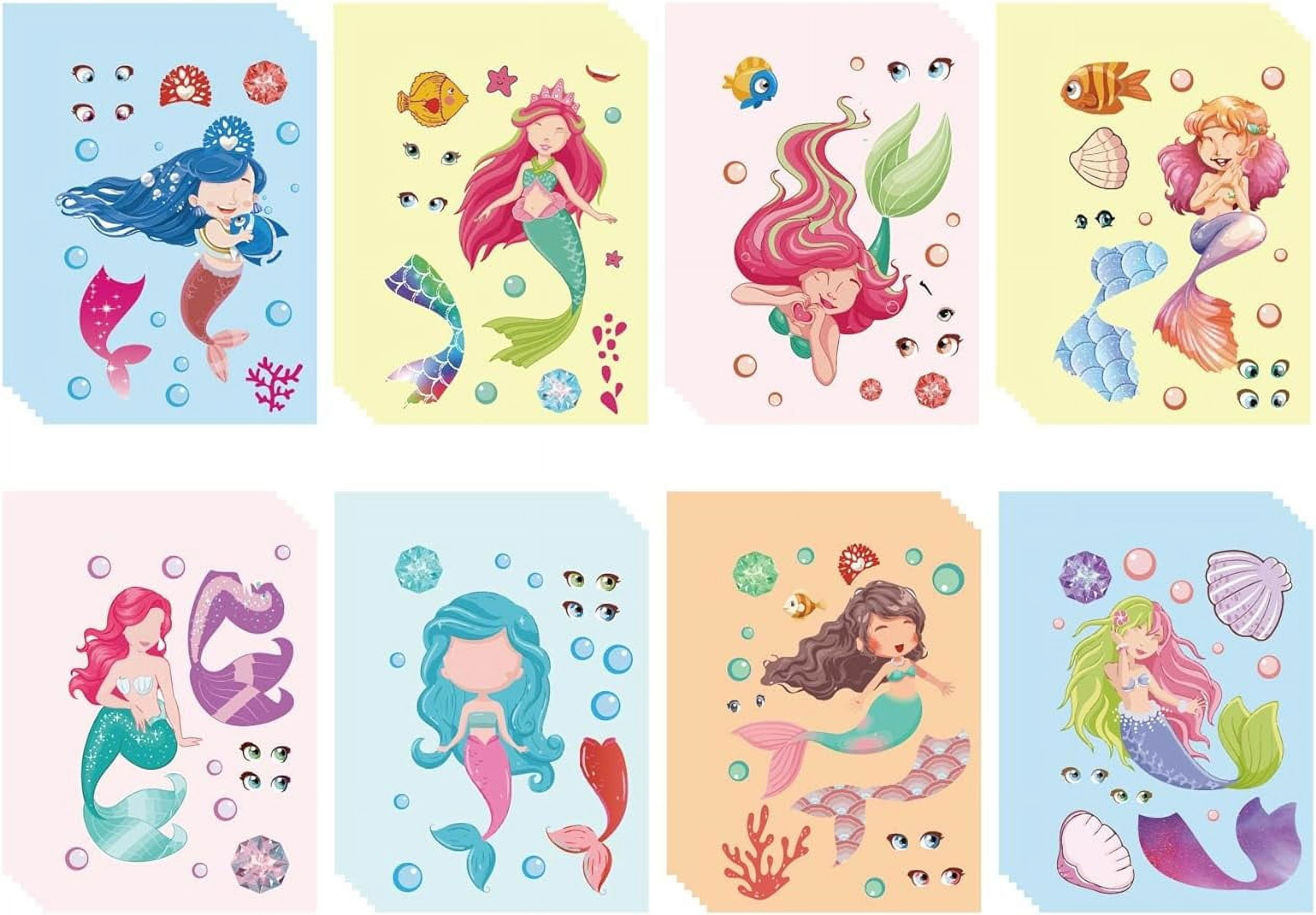 48 Sheets 8 Styles Make a Mermaid Stickers Make Your Own Mermaid ...