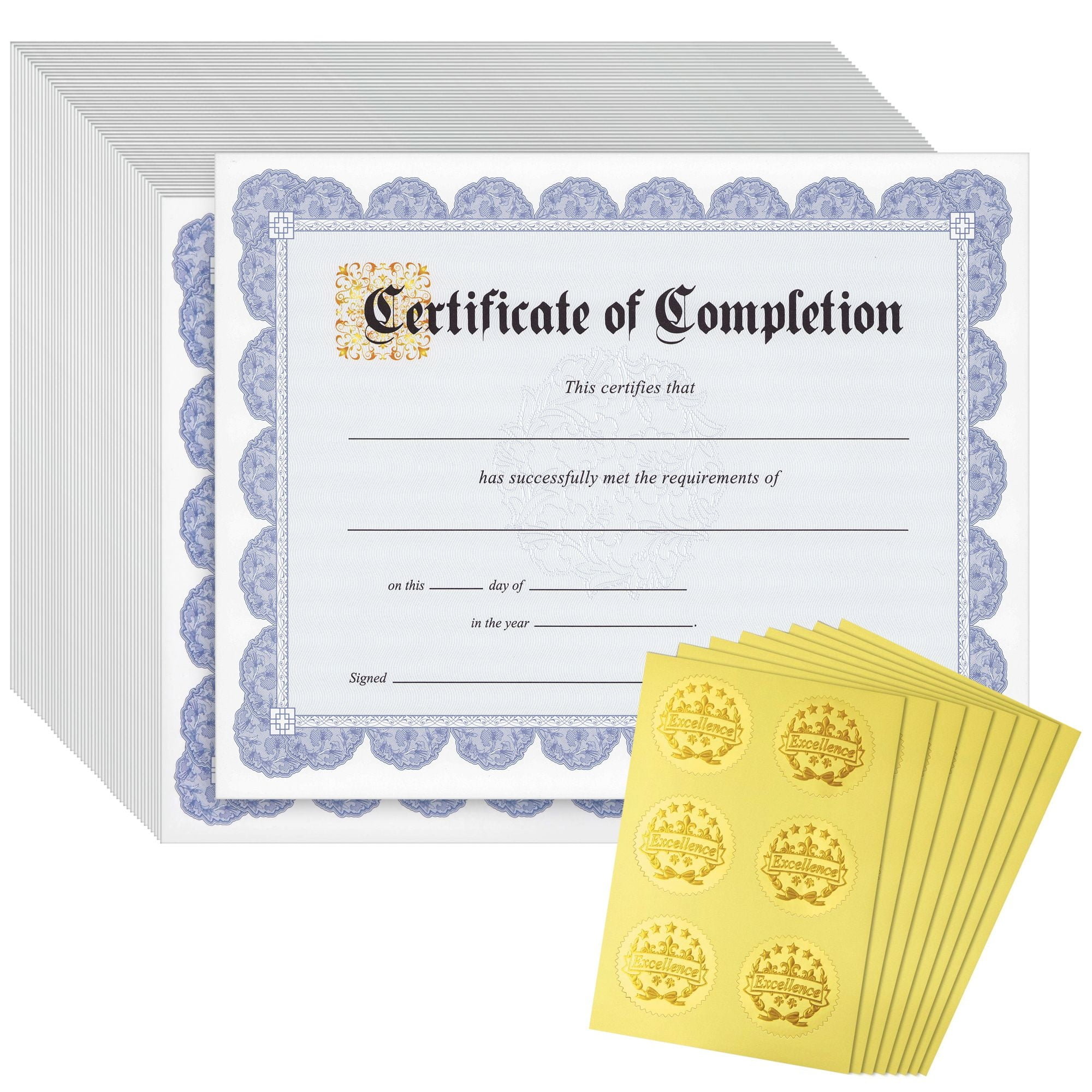 48 Sheets Blue Floral Certificate of Completion Philippines | Ubuy