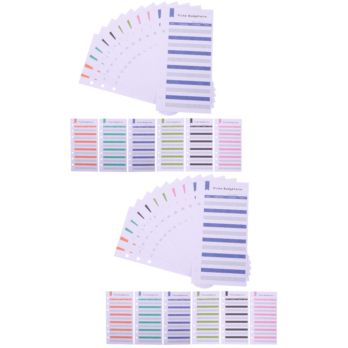 Eease 48 Sheets of French Budget Cards Business Budget Planner Multi ...