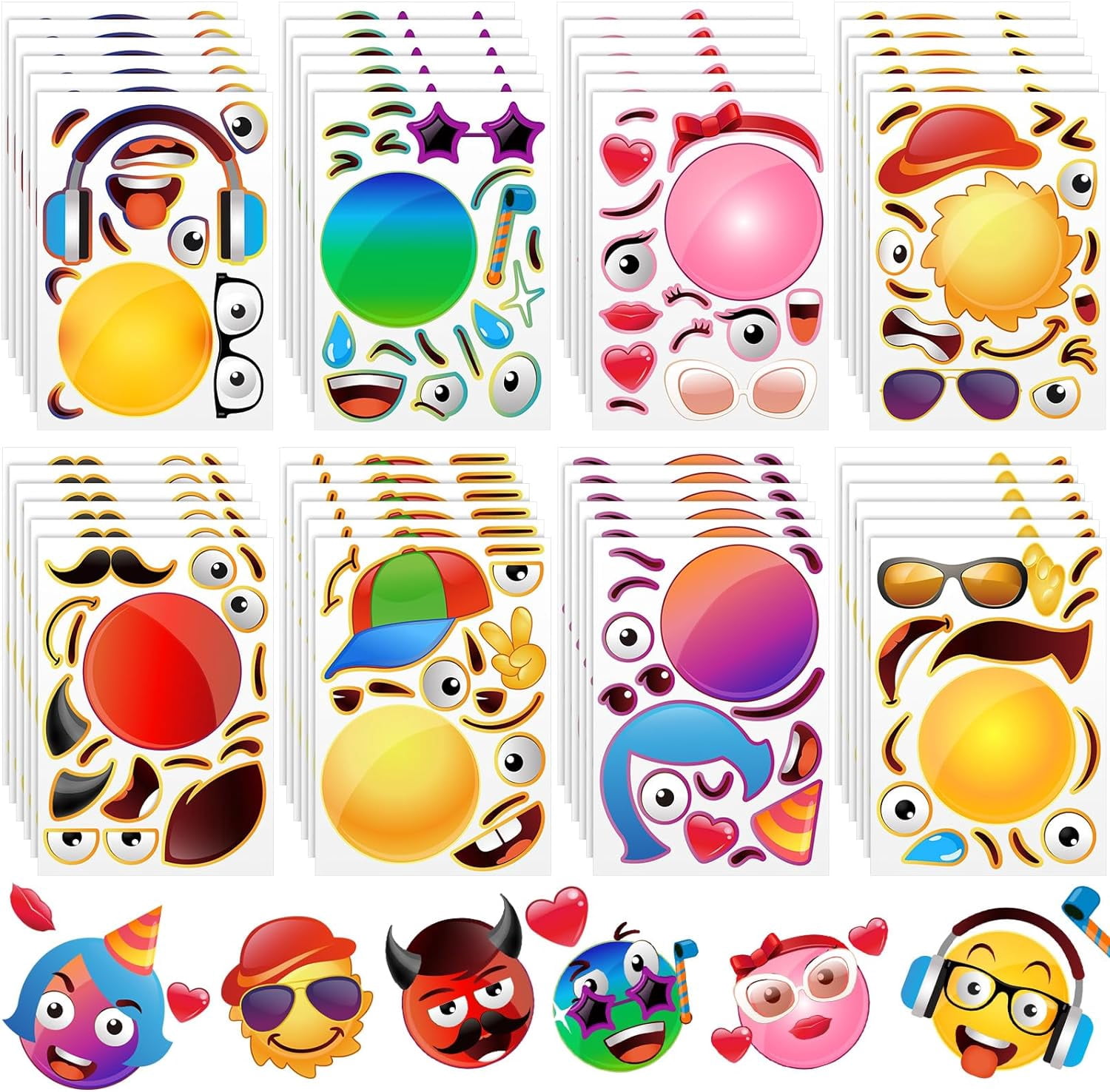 48 Sheets Make A Smile Face Stickers Make A Emotion Face Stickers Make ...