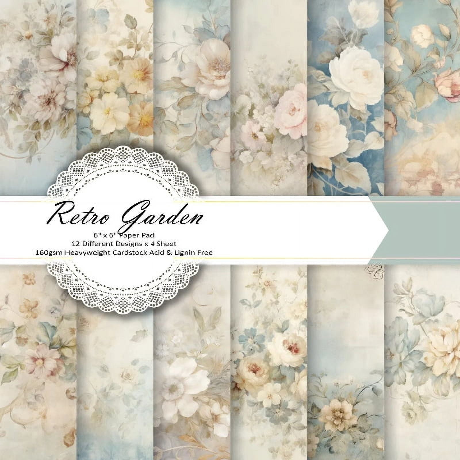 48 Sheets Scrapbook Paper, 6" x 6" Cardstock Decoupage Paper Pad ...