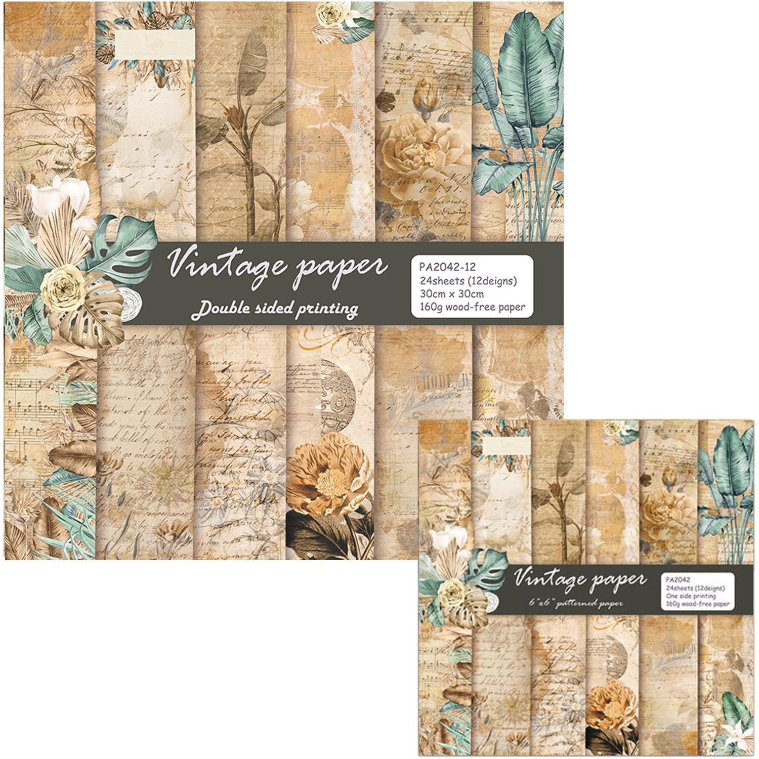 48 Sheets Vintage Floral YPF5 Scrapbook Paper,Scrapbooking Supplies ...