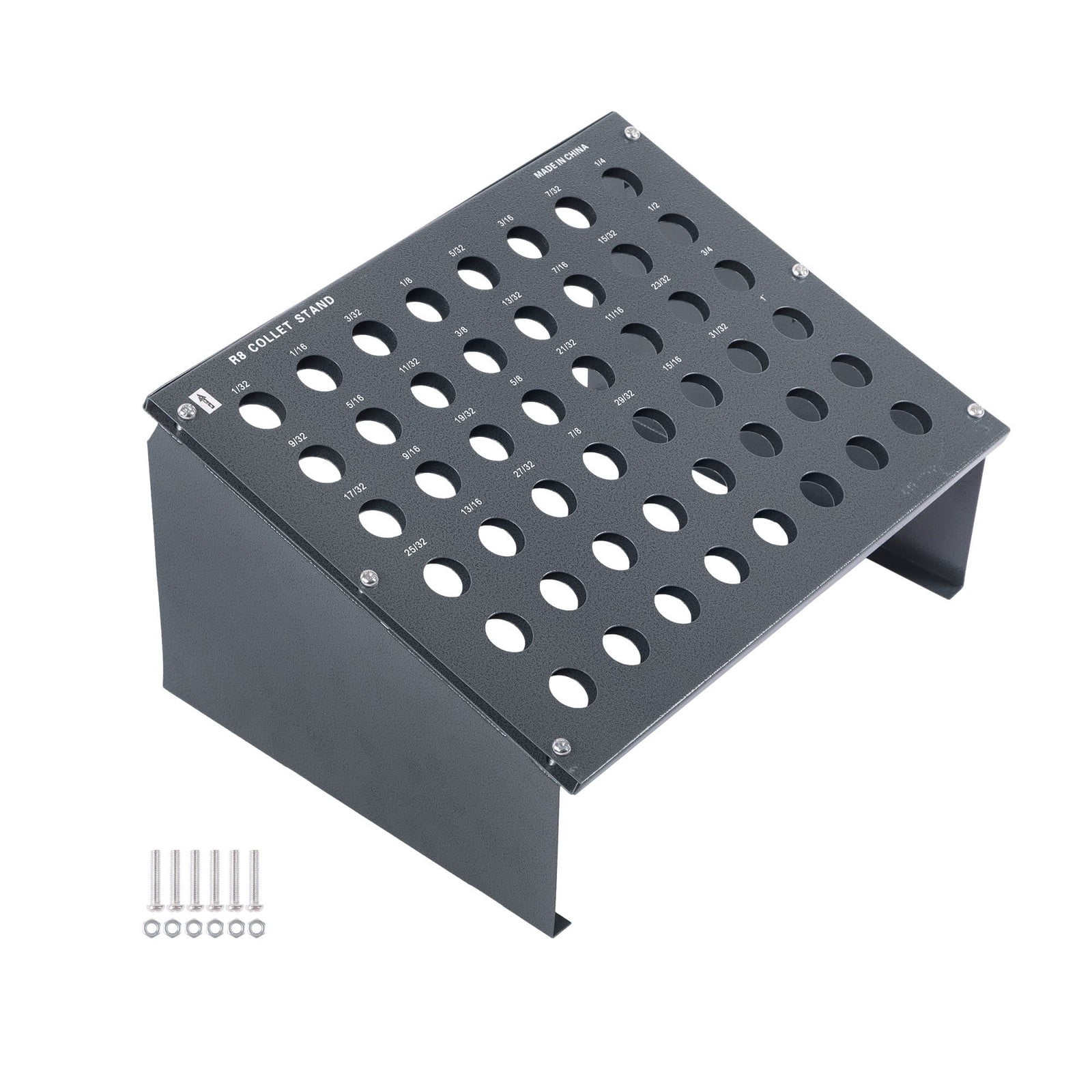 48 Slot R8 Collet Storage Rack Holds 0.98" Diameter Tool Holders ...