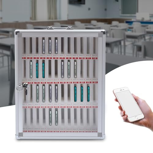 48 Slots Aluminum Alloy Pocket Chart, Cell Phones Storage Cabinet for ...