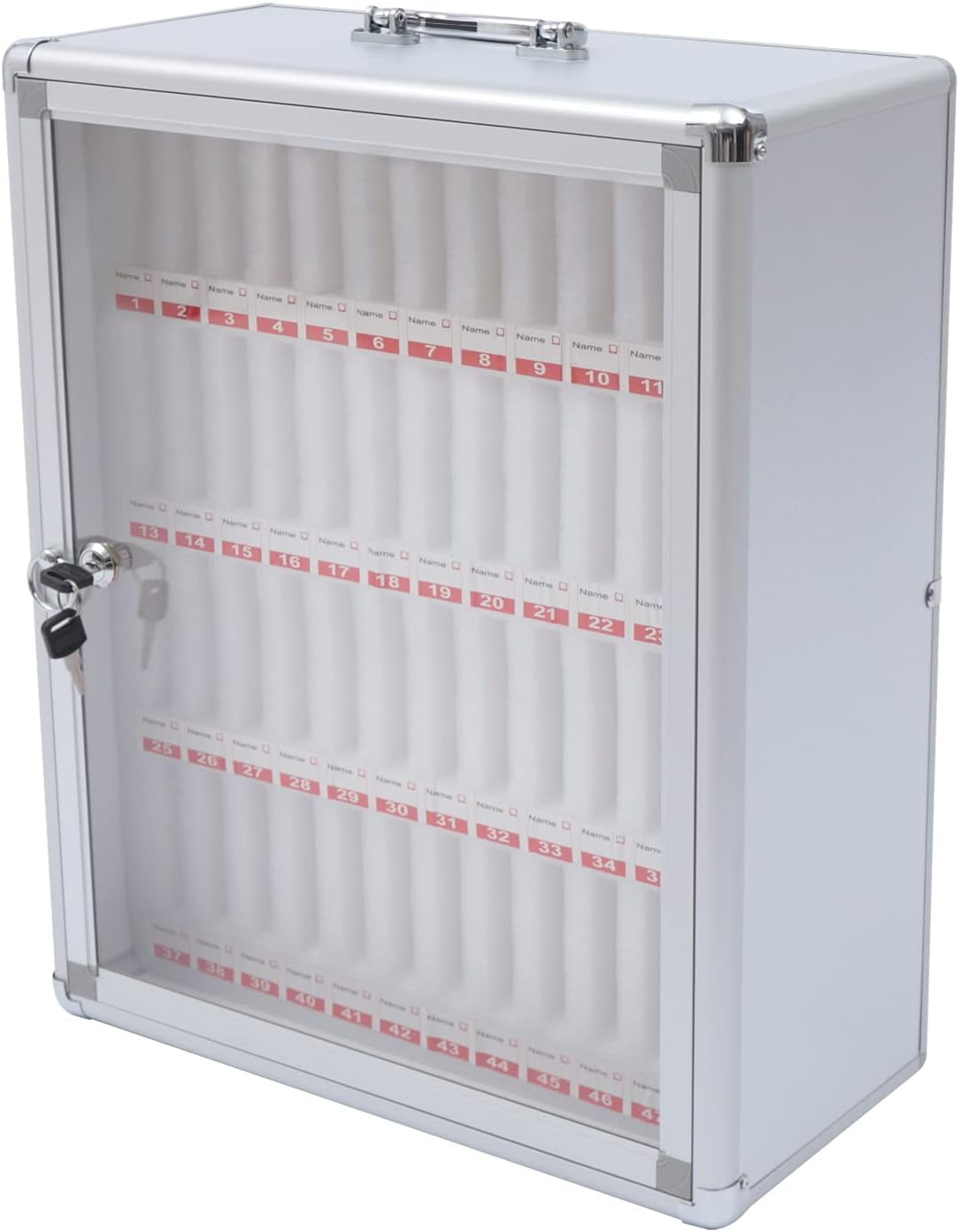 48 Slots Wall-Mounted Cell Phones Storage Cabinet Aluminum Alloy Pocket ...