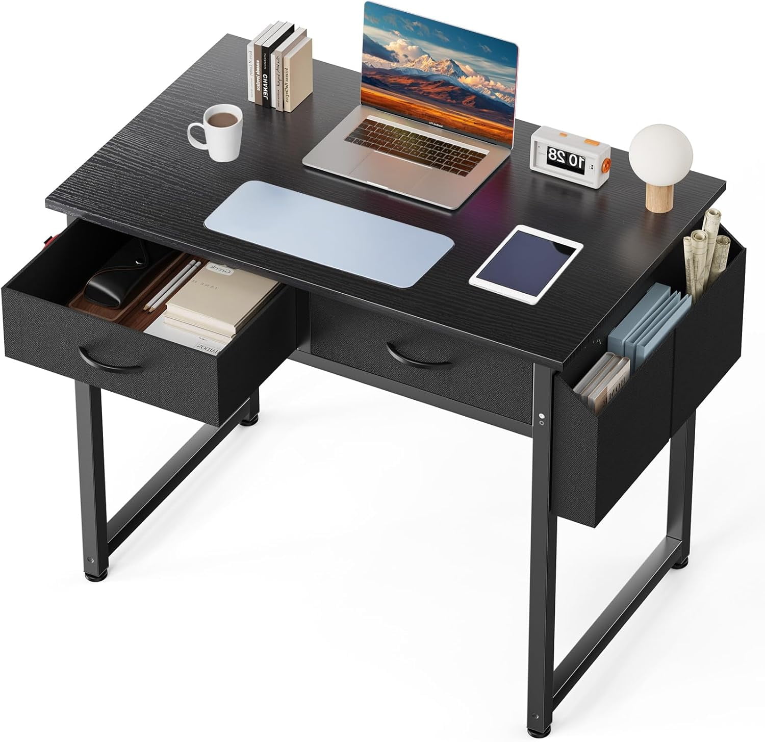 48" Small Computer Home Office Desk for Bedroom with Drawers, Gaming ...