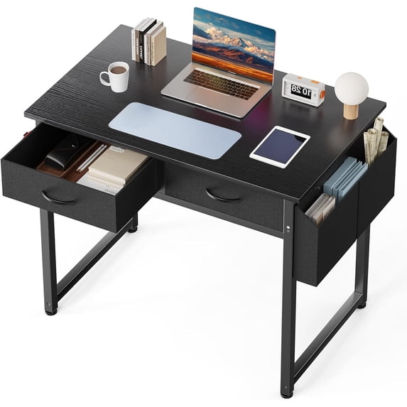48" Small Computer Home Office Desk for Bedroom with Drawers, Gaming ...