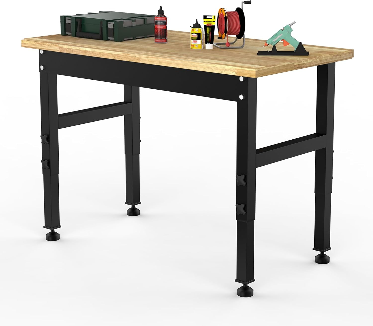 48" Solid Wood Work , Adjustable Hight Workbench, Heavy-Duty Worktable ...