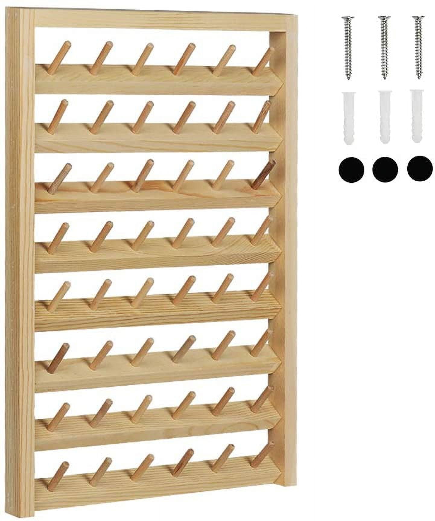 48-Spool Sewing Thread Rack, Wall-Mounted Sewing Thread Holder with ...
