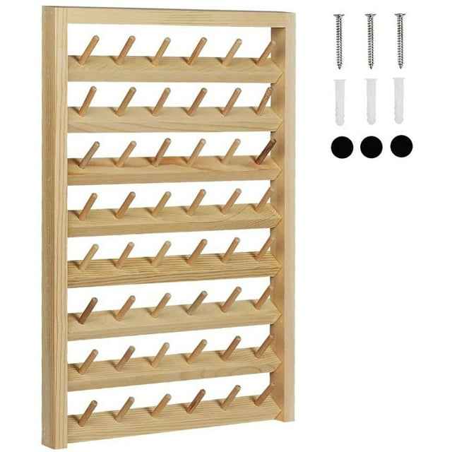 48-Spool Sewing Thread Rack, Wall-Mounted Sewing Thread Holder with ...