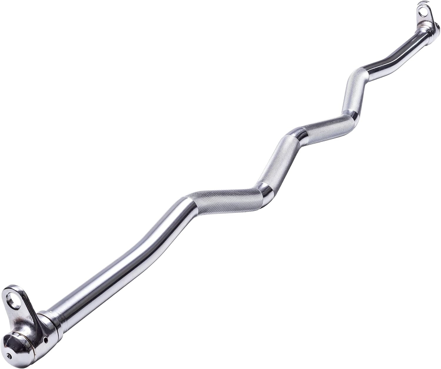 48" Straight Ez Curl Lat Pull Down Bar with Revolving Double Hook for ...