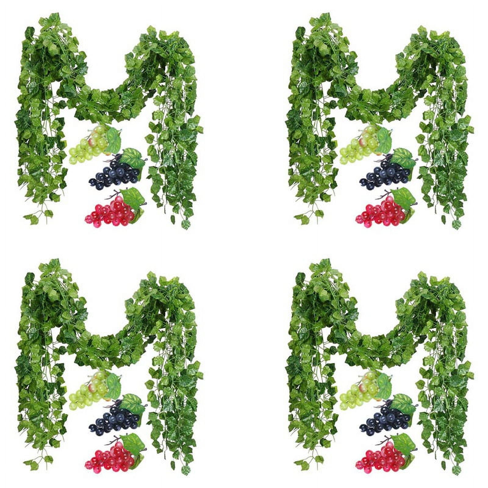 48 Strands Artificial Grape Vines Ivy Leaves with 12 Strings for ...