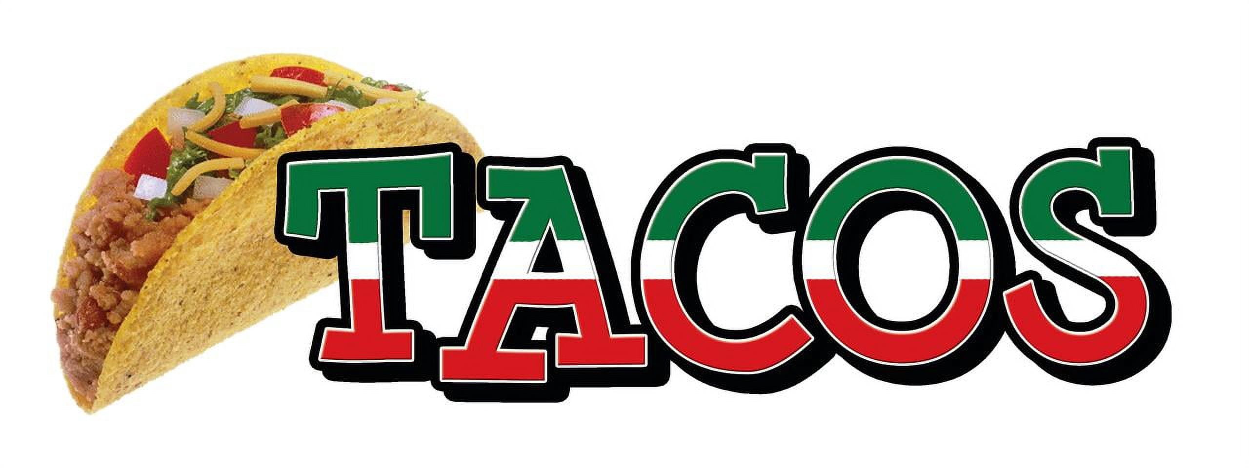 48" TACOS 1 DECAL sticker taco stand cart mexican - Walmart.com