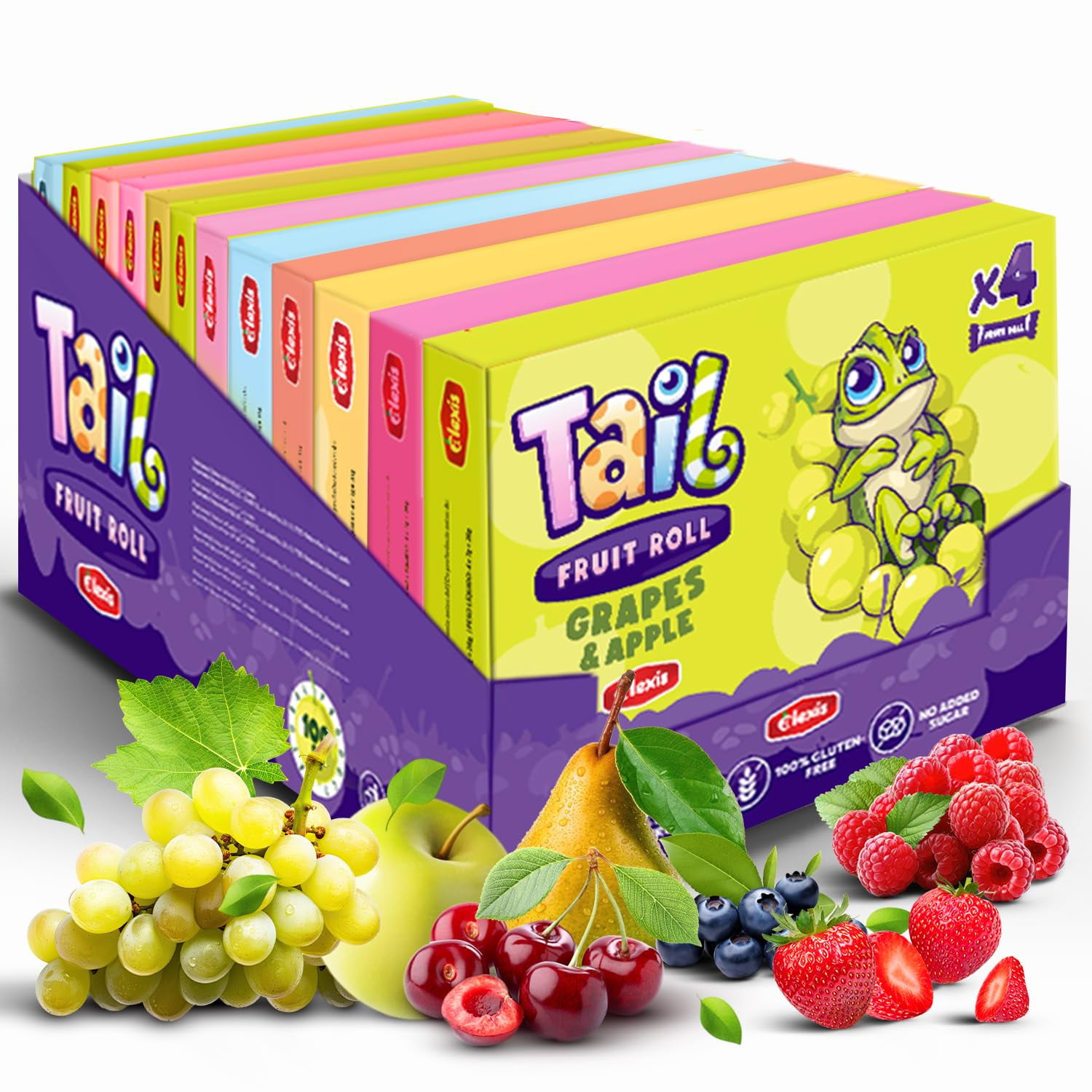 48 Tail Fruit Roll Healthy Snacks | Box of 12 packs each 4 Individual ...