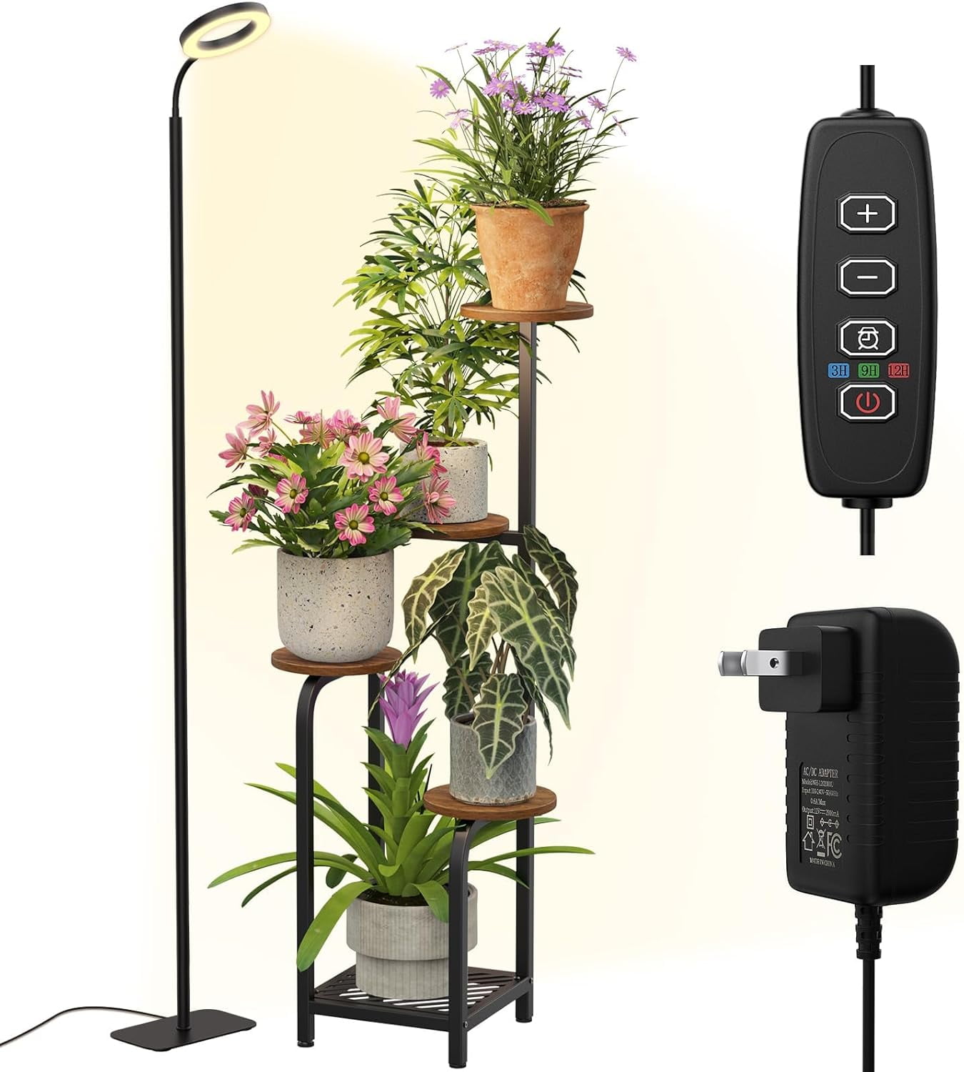 48" Tall Tiered Plant Stand Indoor with Full Spectrum LED Grow Lights ...