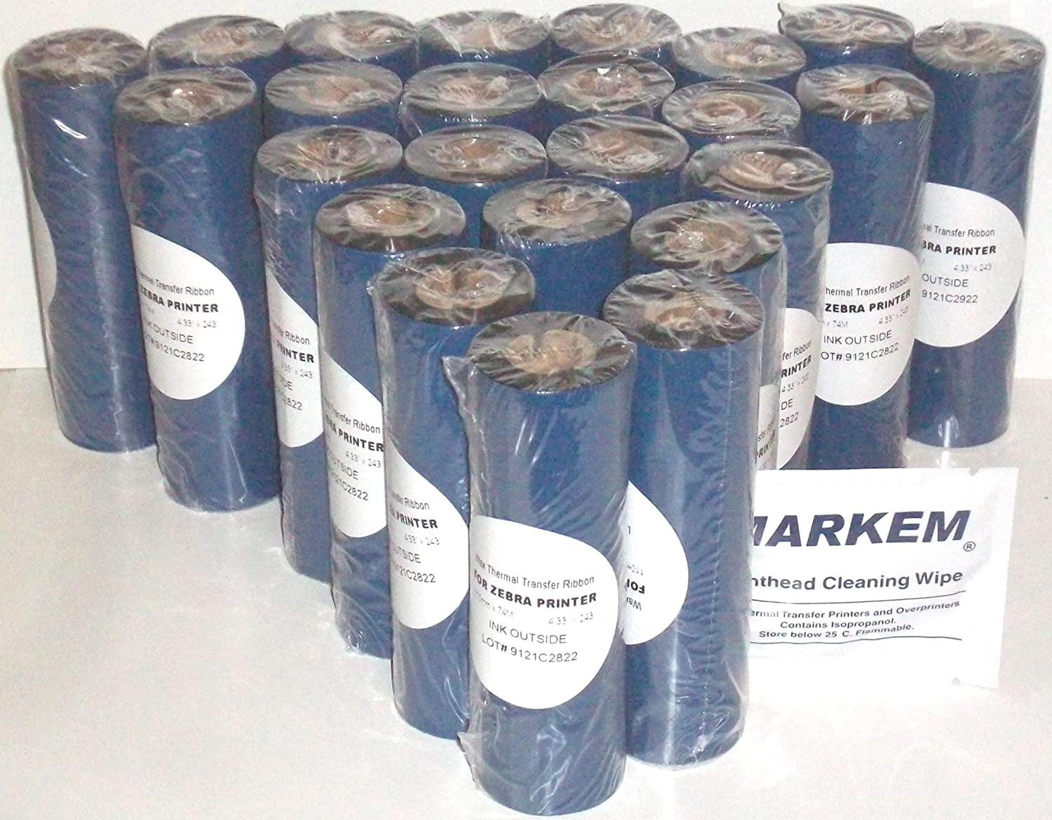 48 Thermal Transfer Ribbons 4.33" 1/2" core for Zebra Desktop TLP2844 ...