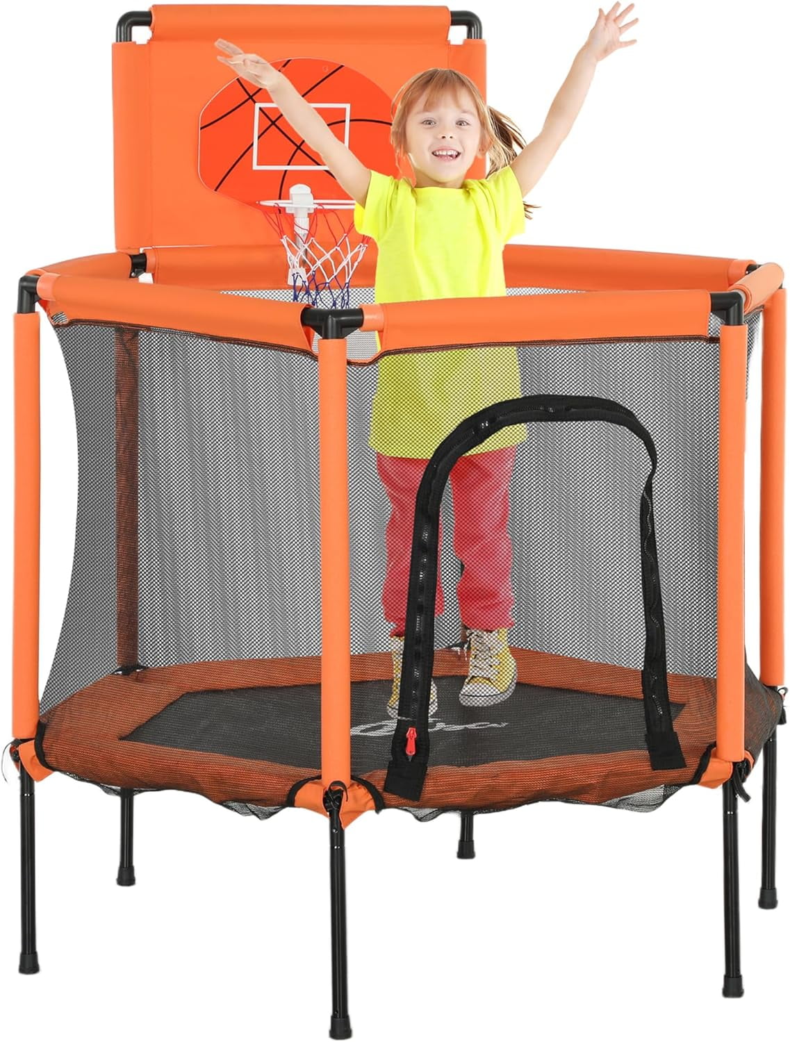 48" Trampoline for Kids, Toddler Trampoline with Safety Enclosure Net ...