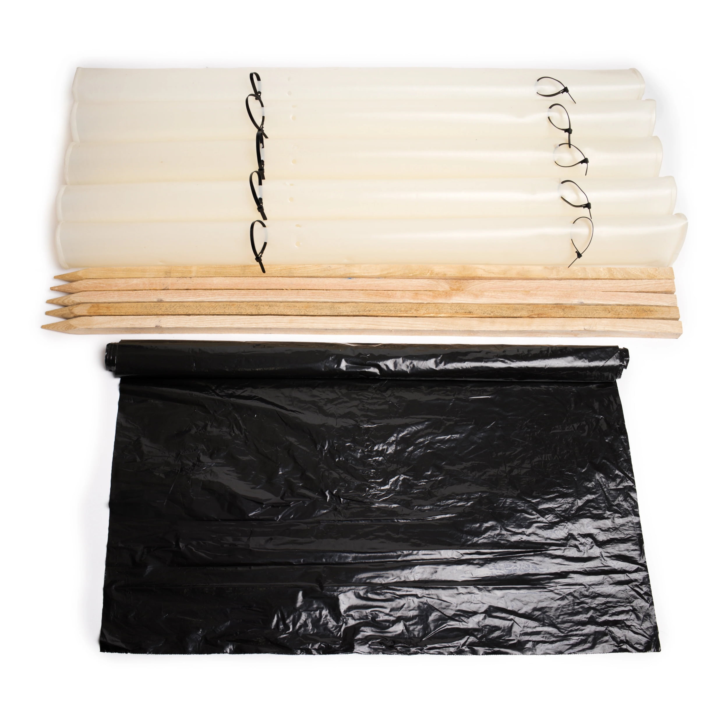 48" Tree Pro Miracle Tube Tree Tubes with White Oak Stakes and Weed ...