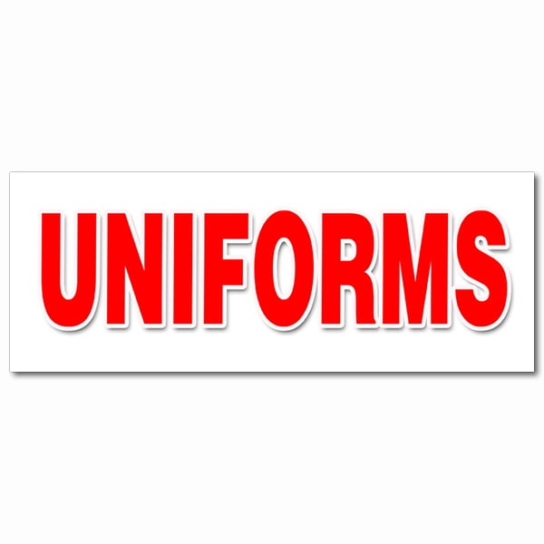 48" UNIFORMS DECAL sticker workplace organization corporate clothing ...