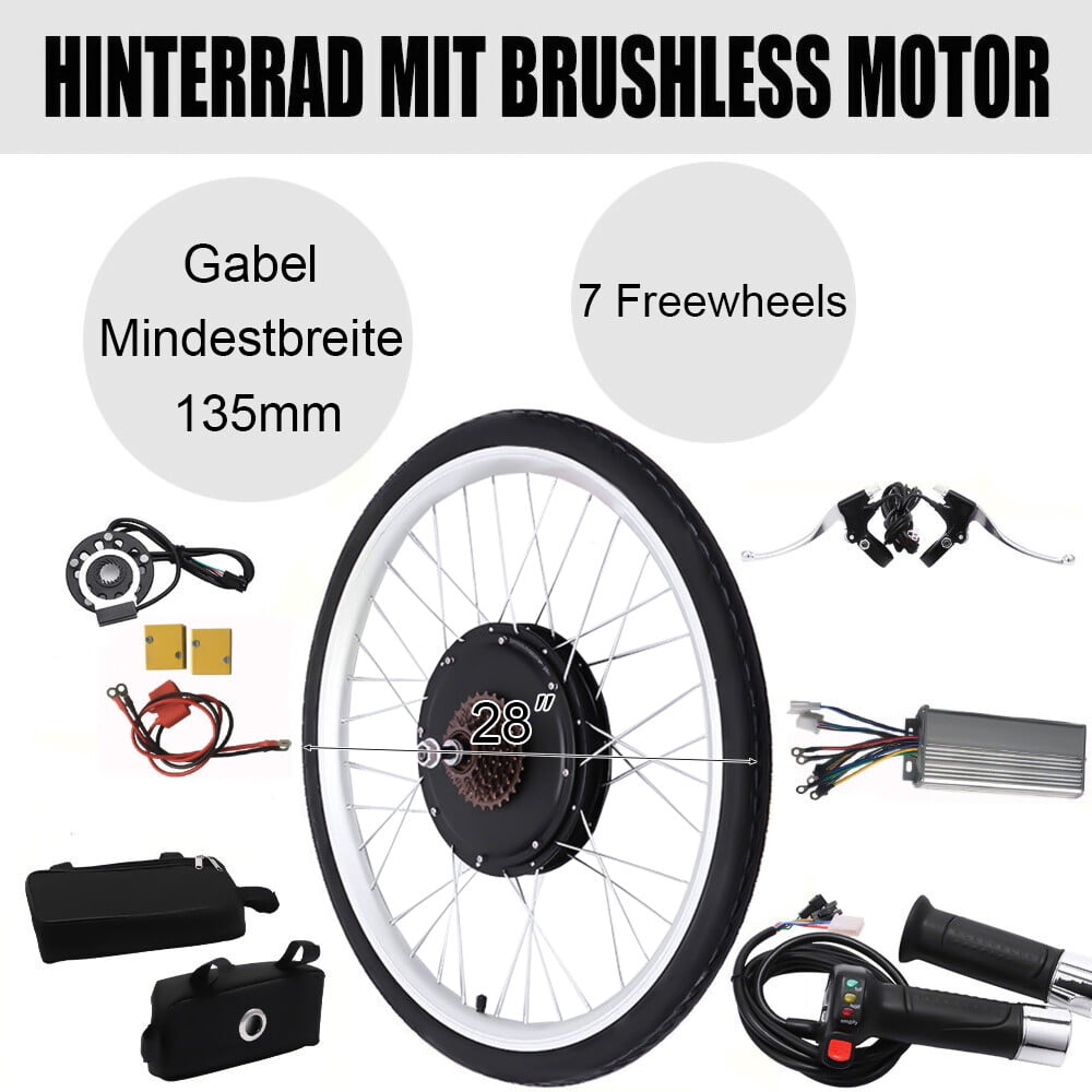 48 V 1000 W 28 in E-Bike Conversion Kit Electric Bicycle Rear Wheel ...