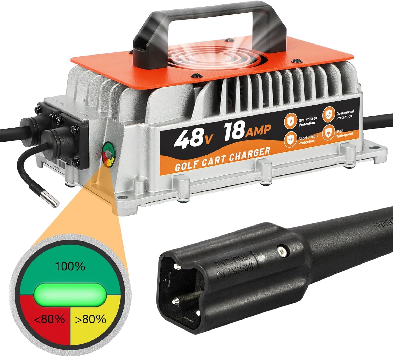 48 Volt 18 AMP Golf Carts Battery Charger for Yamaha G29 Drive & Drive ...